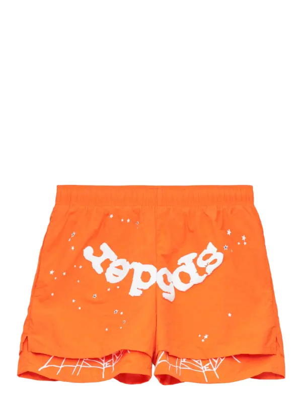 SP5DER Og Web Double Layer Shorts - Orange