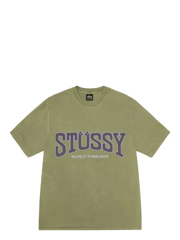 StÜssy Burly Threads Pigment Dyed Tee Shirt - Olive