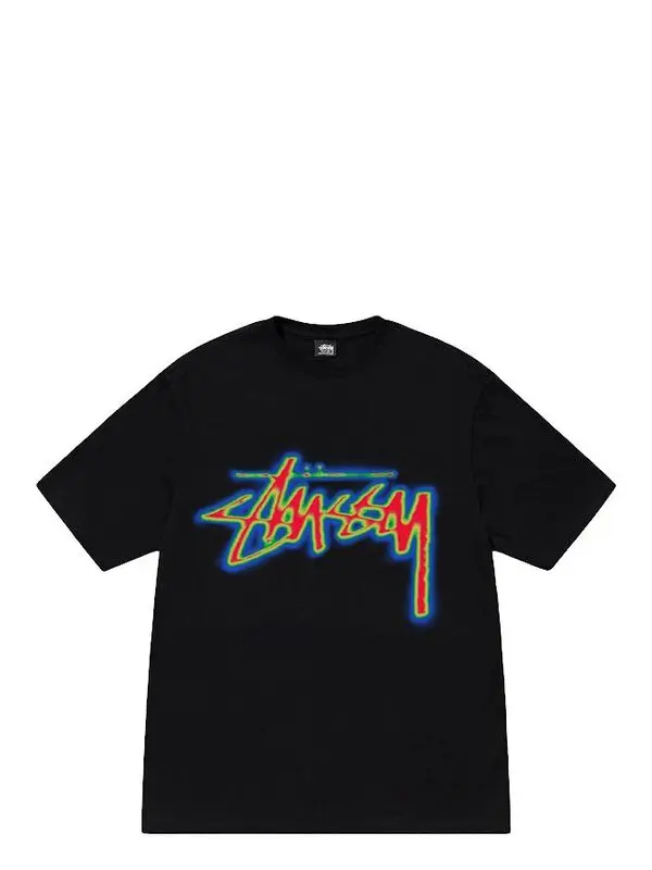 StÜssy Thermal Stock Tee Shirt - Black