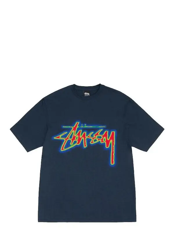 StÜssy Thermal Stock Tee Shirt - Navy Blue