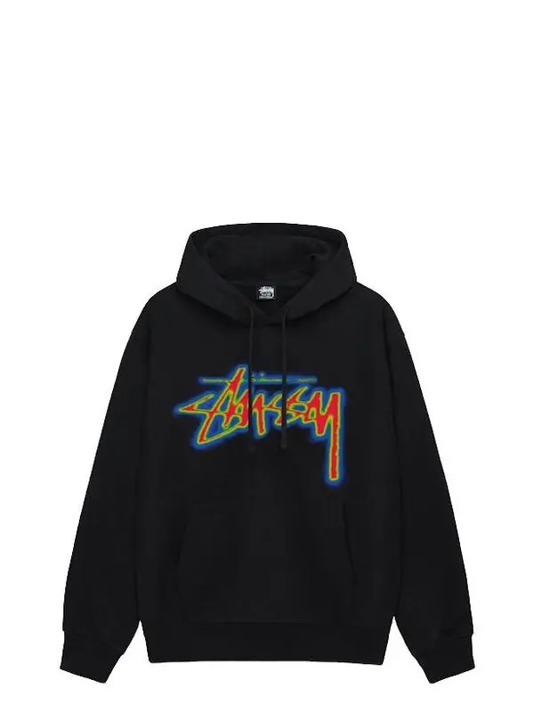 StÜssy Thermal Stock Hoodie - Black