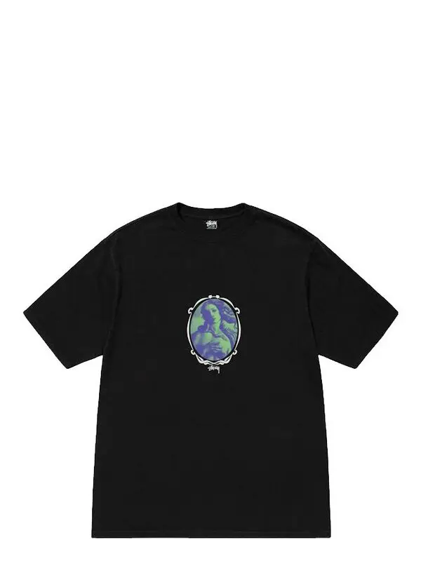 StÜssy Venus Oval Pigment Dyed Tee Shirt - Black