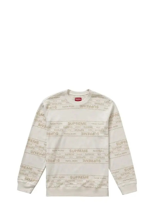 Supreme Metallic Jacquard Crewneck Sweatshirt - White