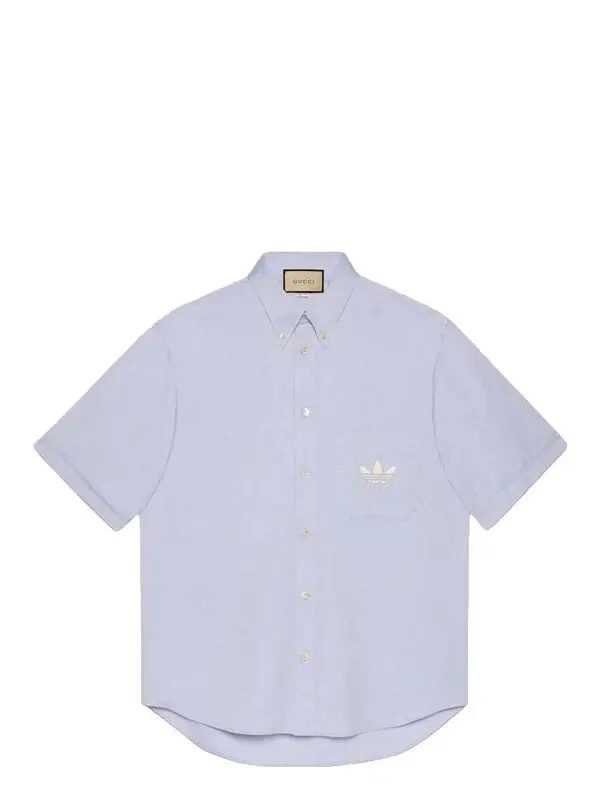 Gucci X Adidas Oxford Cotton Shirt - Light Blue
