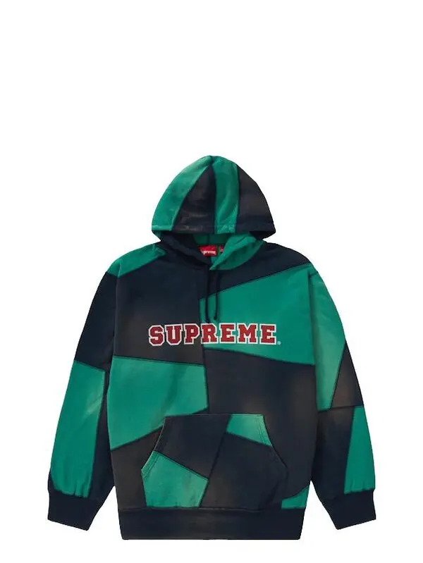 Supreme Patchwork Hooded Sweatshirt - Navy Blue