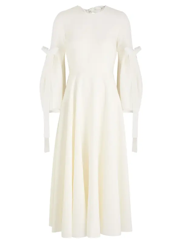 ROKSANDA Calmina Bow-embellished Midi Dress - Ivory