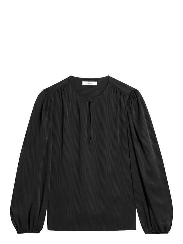 FRAME Satin-jacquard Blouse - Black