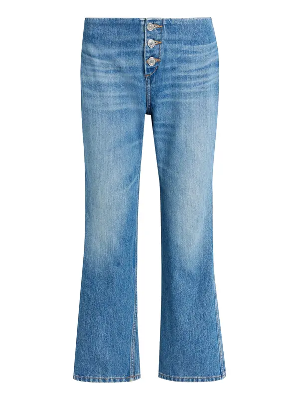 RE/DONE Cropped Bootcut Low-rise Jeans - Mid Denim