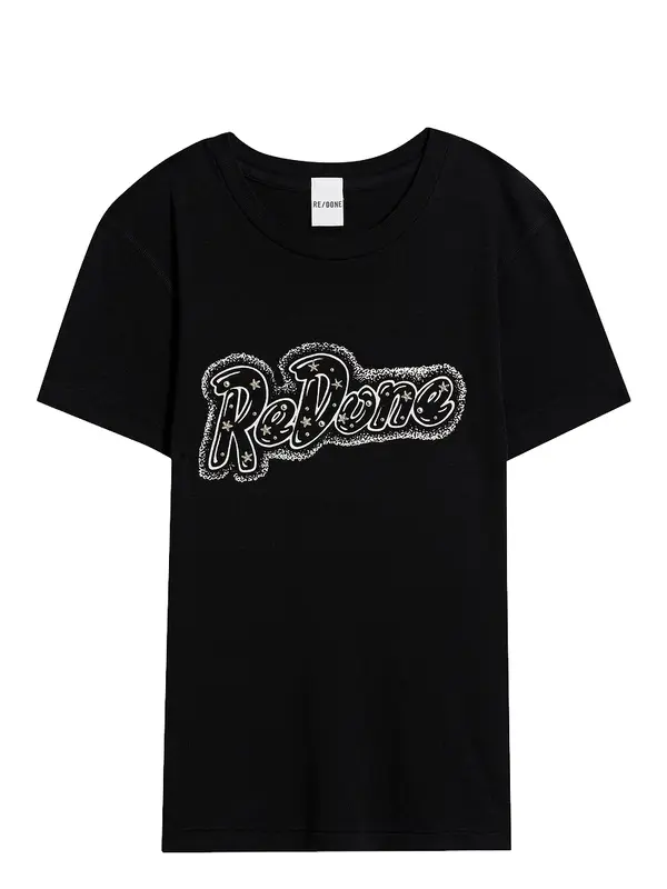 RE/DONE Studded Printed T-shirt - Black