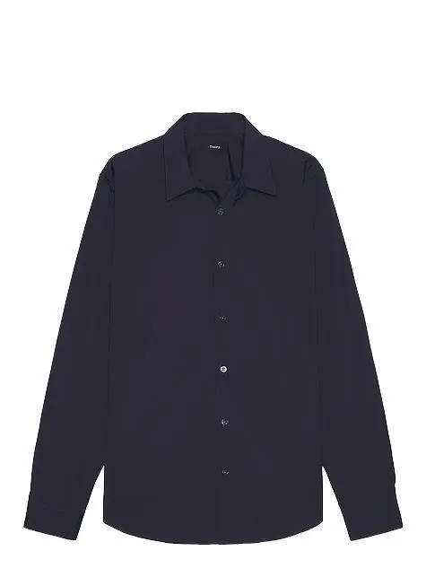 Theory Sylvain Wealth Shirt In Navy - Eclipse