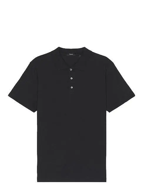 Theory Bron Cotton Polo - Black