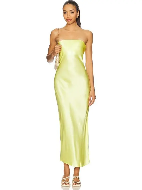 SNDYS X Angel Strapless Midi Dress - Yellow