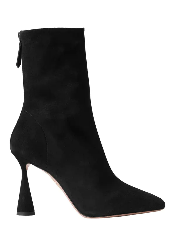 AQUAZZURA Amore 95 Suede Ankle Boots - Black