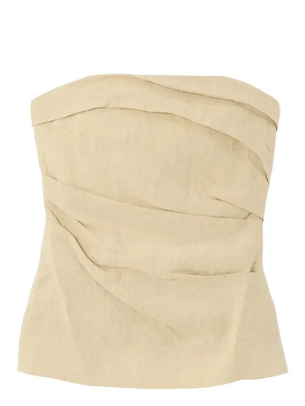 Tove Izel Linen Bandeau Top - Neutrals