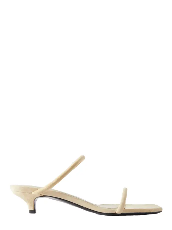TOTEME The Minimalist Suede Sandals - Ecru
