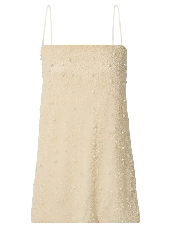 SARA CRISTINA Mare Embellished Mini Dress - White