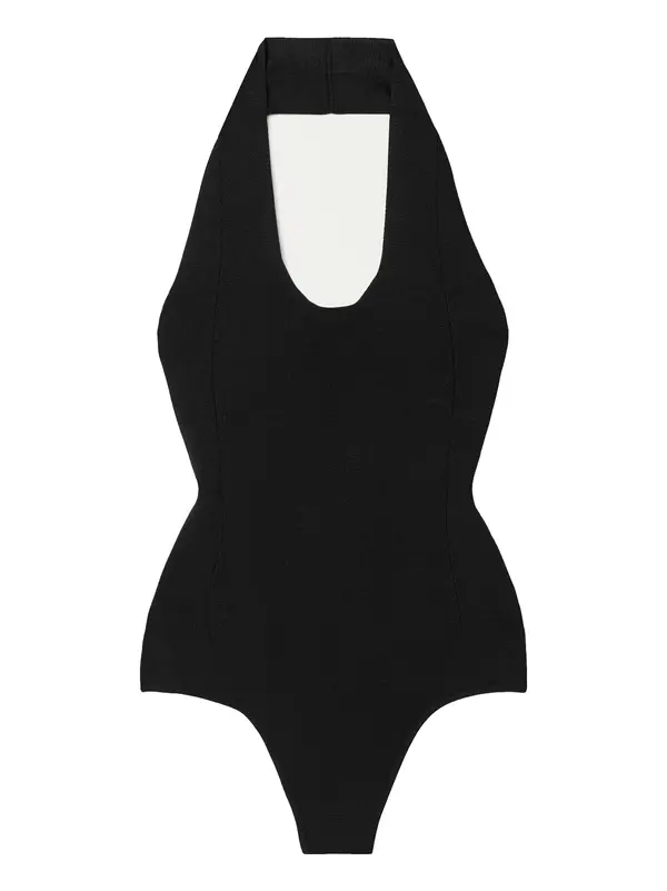 Khaite Toto Stretch-knit Halterneck Bodysuit - Black