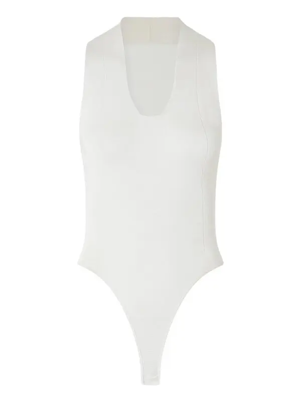 Khaite Toto Stretch-knit Halterneck Bodysuit - White