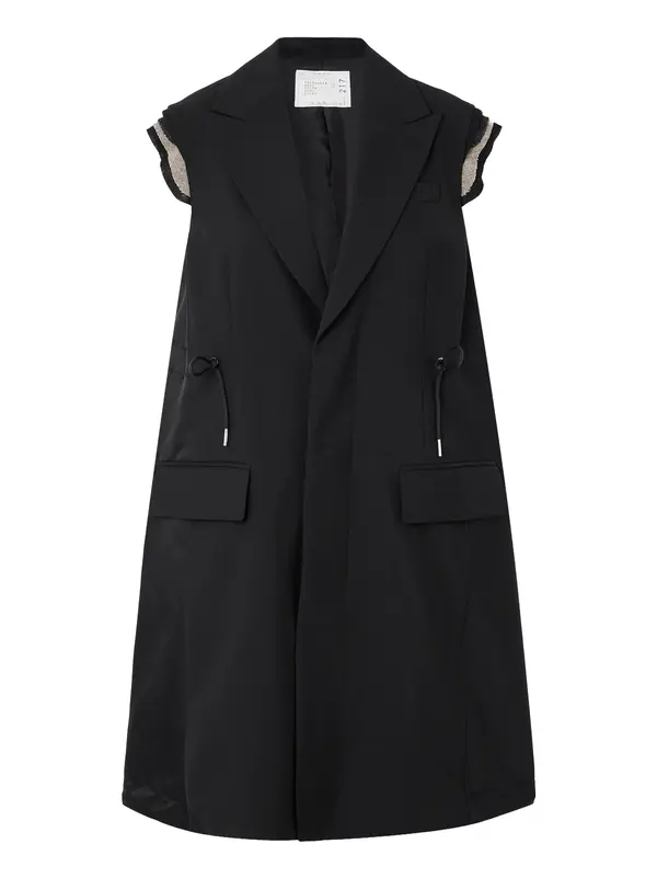 Sacai Canvas-trimmed Vest - Black