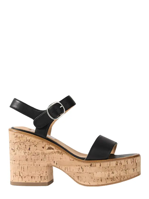 Gabriela Hearst Sardis Leather Platform Sandals - Black