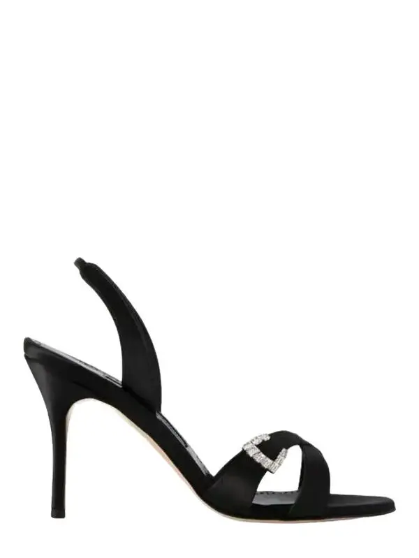 Manolo Blahnik Ramisli 90 Crystal-embellished Slingback Sandals - Black