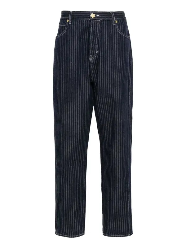 Kenzo Tapered-leg Pinstriped Jeans - Blue