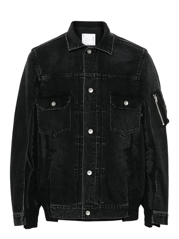 Sacai Patchwork Denim Jacket - Black