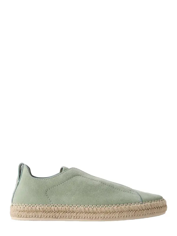 Zegna Triple Stitch™ Suede Slip-on Sneakers - Green