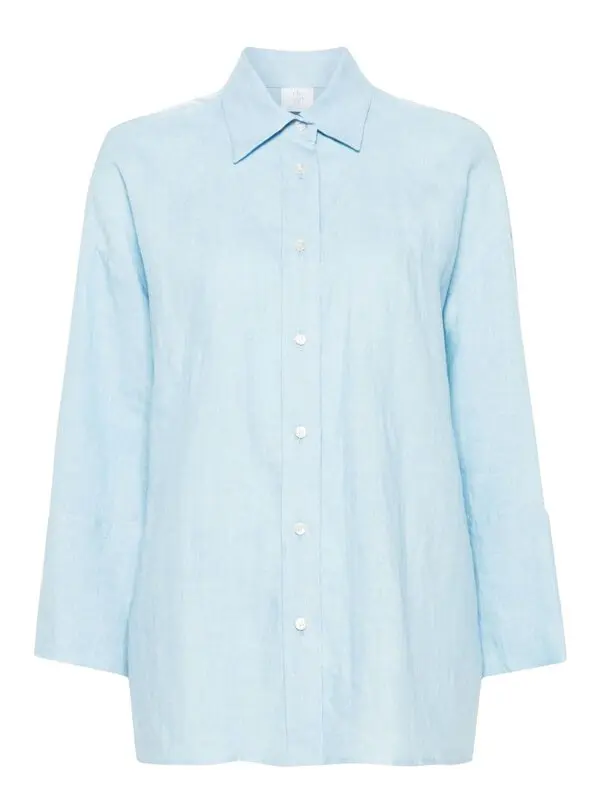 Eleventy Linen Chambray Shirt - Blue