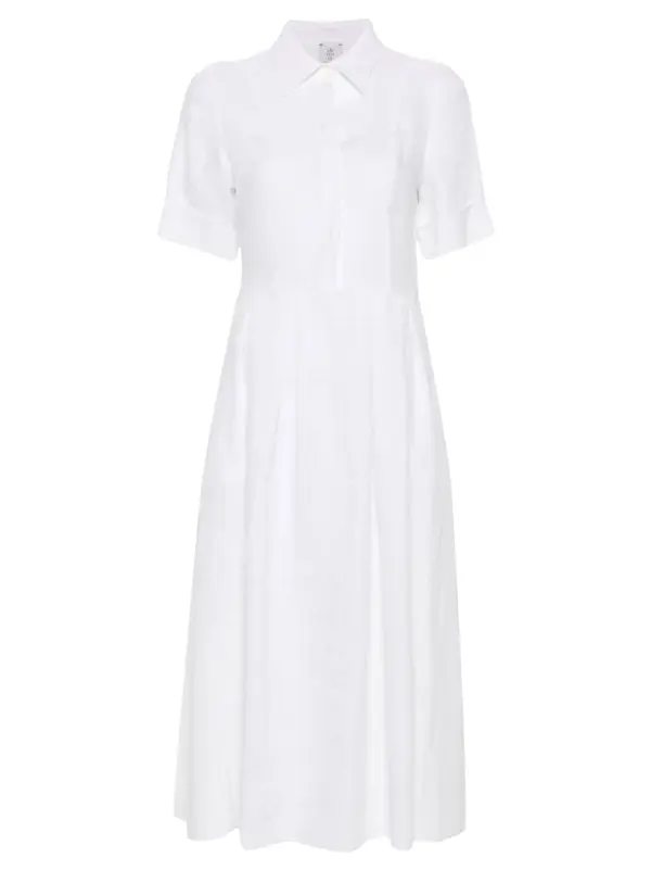Eleventy Linen Midi Dress - White