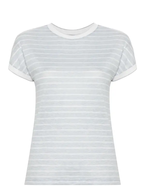 Eleventy Striped Crew Neck T-shirt - Blue