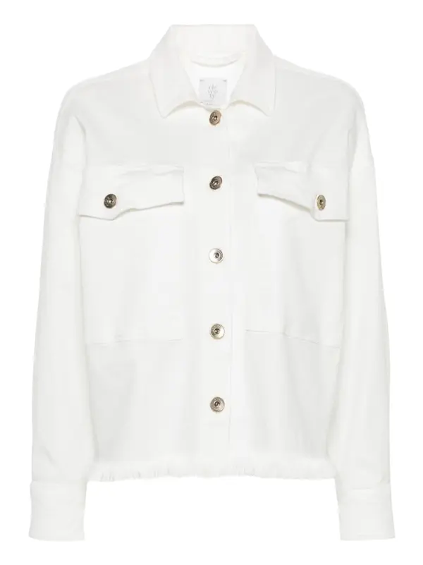 Eleventy Fringe Twill Shirt - White