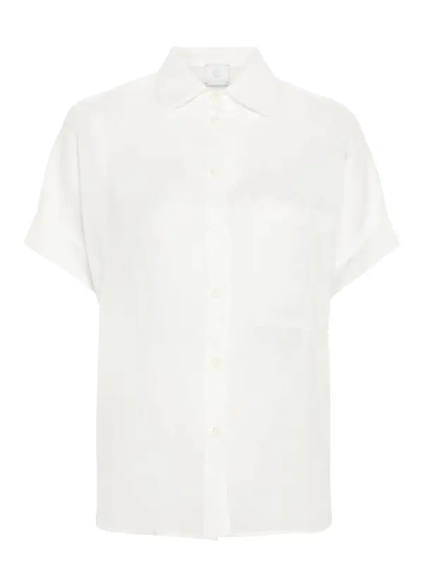 Eleventy Semi-sheer Cotton Shirt - White