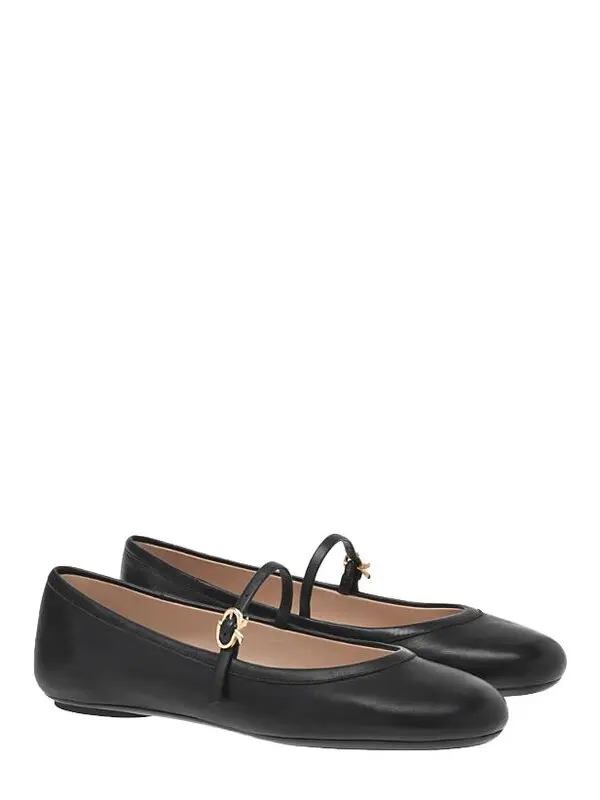 GIANVITO ROSSI Carla Ballerina Flats - Black Nappa Leather