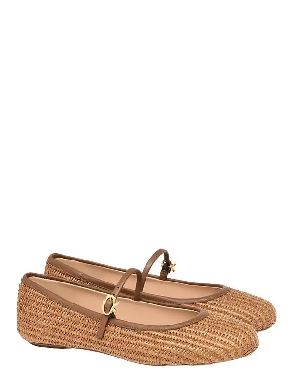 GIANVITO ROSSI Carla Ballerina Flats - Brown Leather