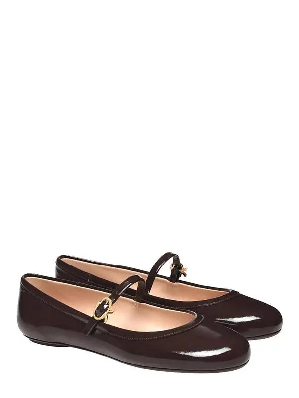 GIANVITO ROSSI Carla Ballerina Flats - Dark Red