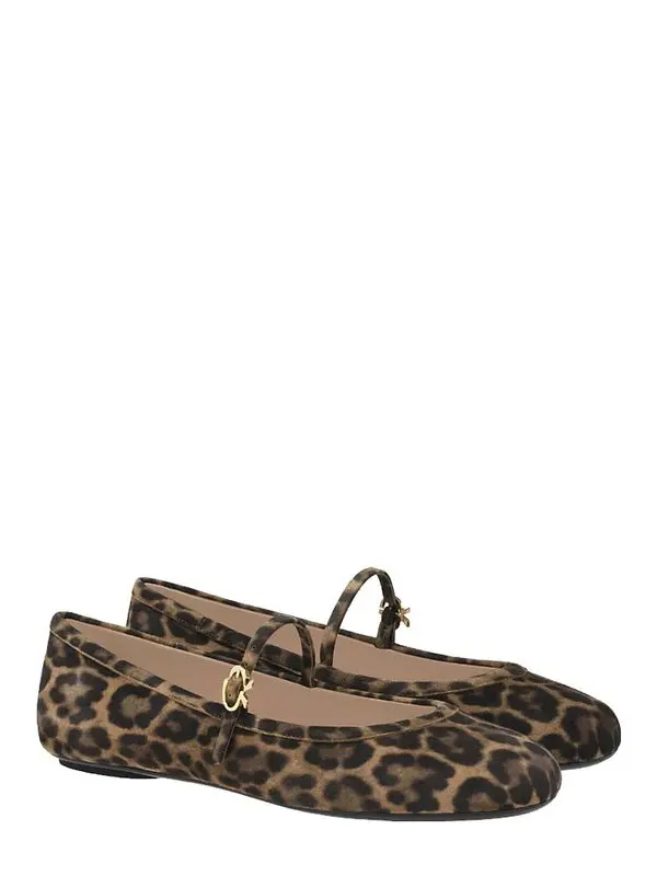 GIANVITO ROSSI Carla Ballerina Flats - Leopard Print Suede