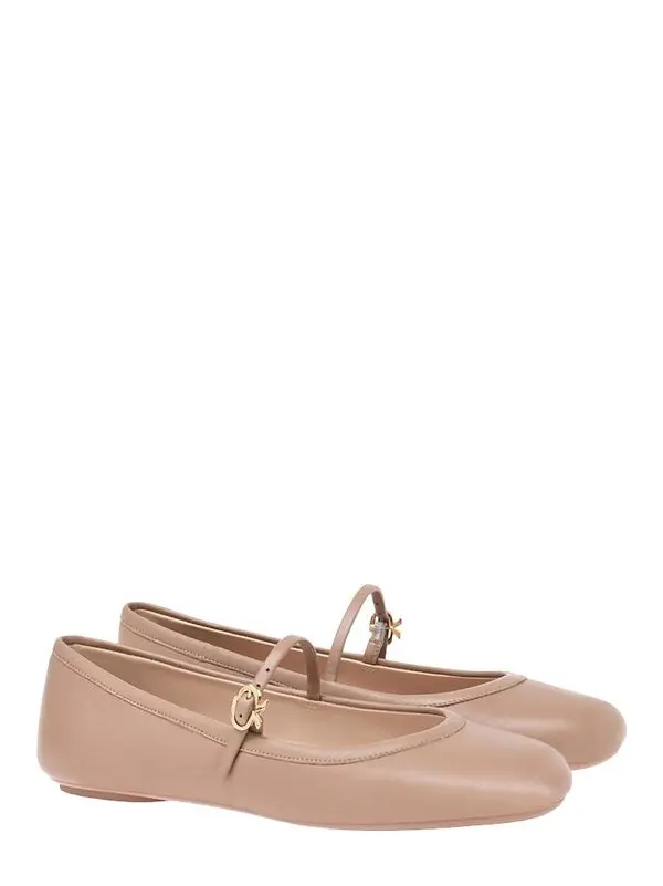 GIANVITO ROSSI Carla Ballerina Flats - Pink Nappa Leather