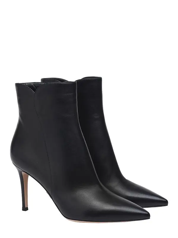 GIANVITO ROSSI Levy 85 Booties - Black Nappa Leather