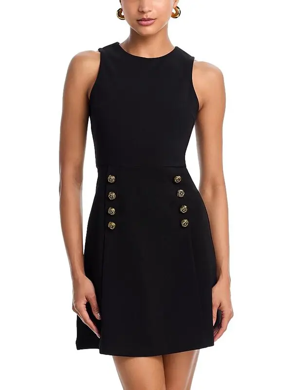 Aqua Sailor Button Dress Exclusive - Black