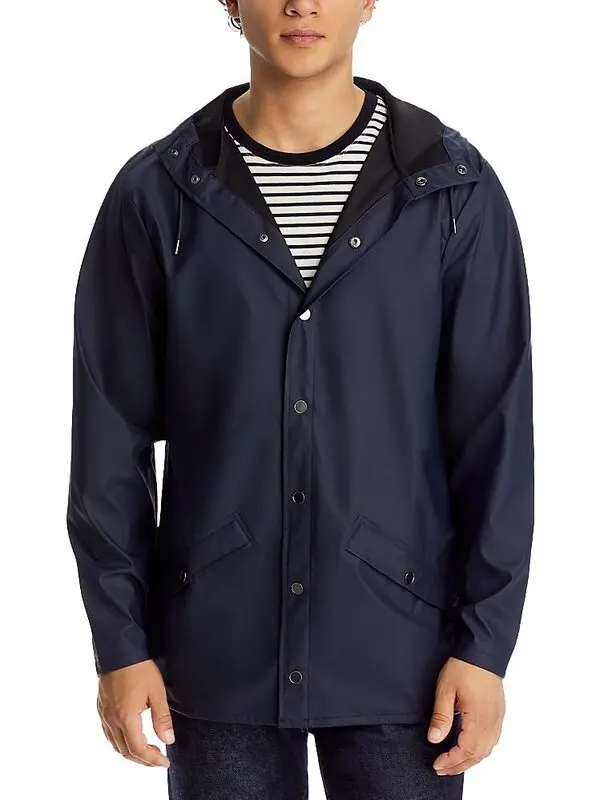 Rains Snap Front Jacket - Navy