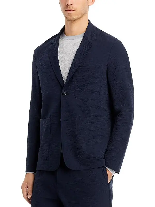Emporio Armani Technical Seersucker Jacket - Blue