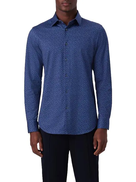 Bugatchi James Ooohcotton® Floral Button-up Shirt - Navy