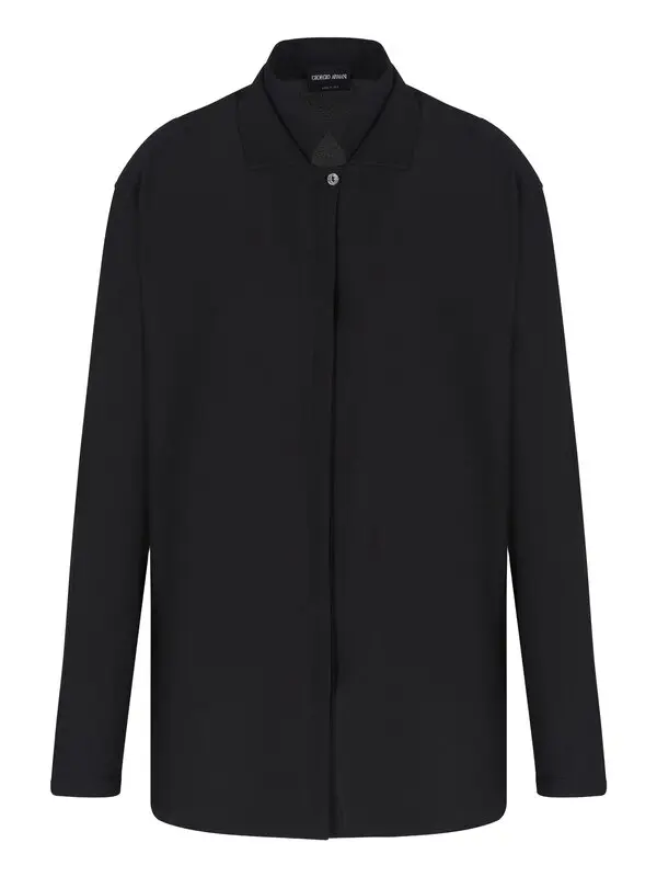 Giorgio Armani Triple Silk Georgette Shirt - Black