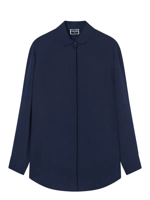Giorgio Armani Triple Silk Georgette Shirt - Blue