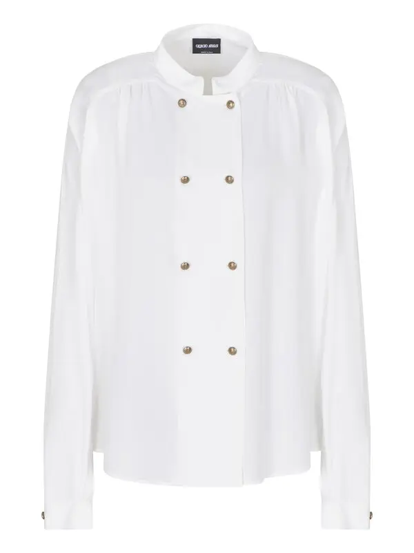 Giorgio Armani Triple Silk Georgette Shirt - White