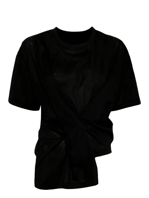 JNBY Asymmetric Pleated T-shirt - Black