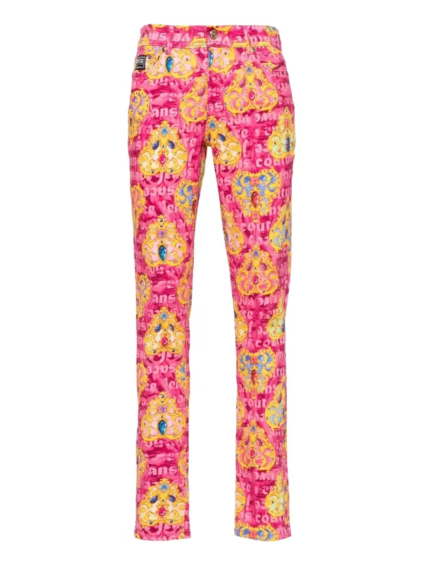 Versace Heart Couture Skinny Jeans - Pink