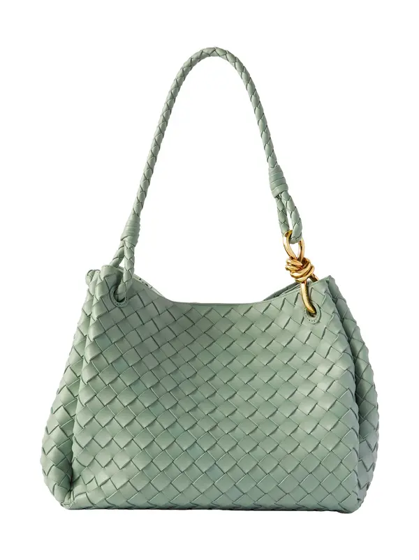 Bottega Veneta Parachute Large Intrecciato Leather Shoulder Bag - Green