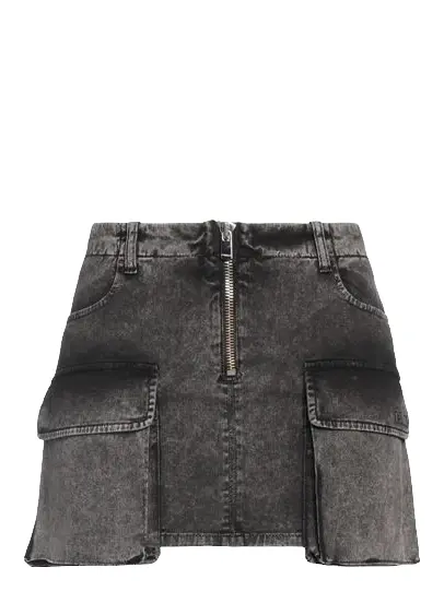 Pinko Cotton-blend Denim Flared Skirt - Black